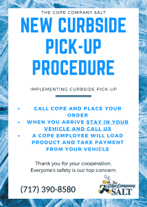 Bulk salt and bagged salt products offered at Cope for delivery or pick-up.